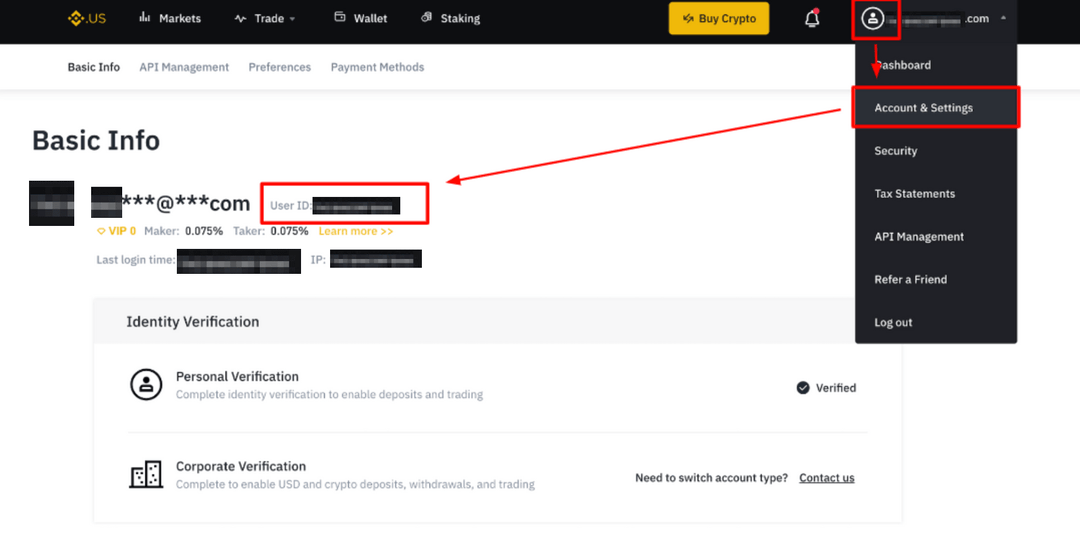 Find My Binance us User ID